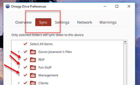 Omega Drive - Selective Sync - Omega Network Solutions